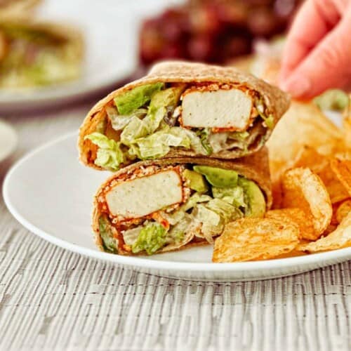 Vegan Caesar Tofu Wraps | Meal Prep Friendly