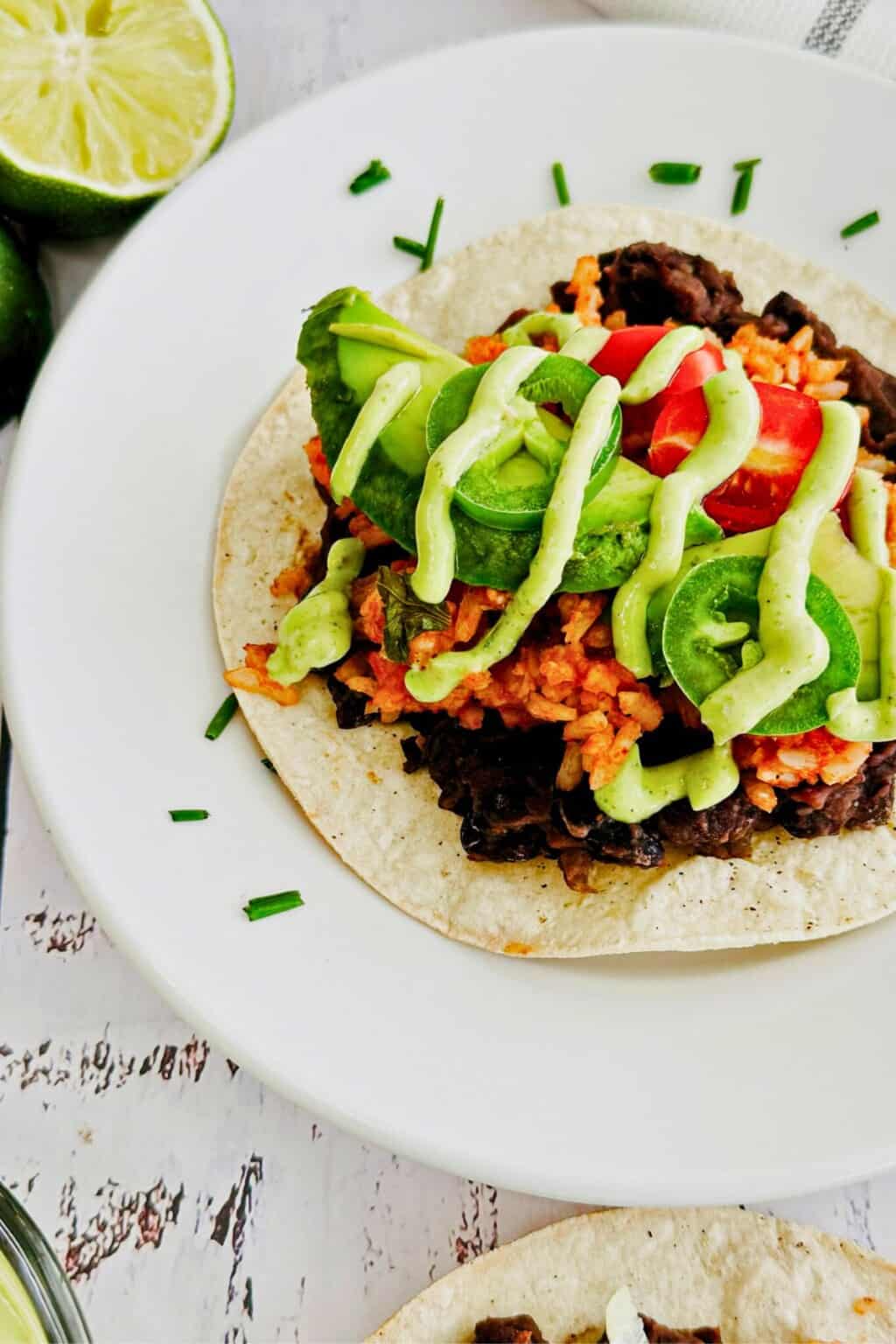 Vegan Black Bean Tostadas With Spanish Rice