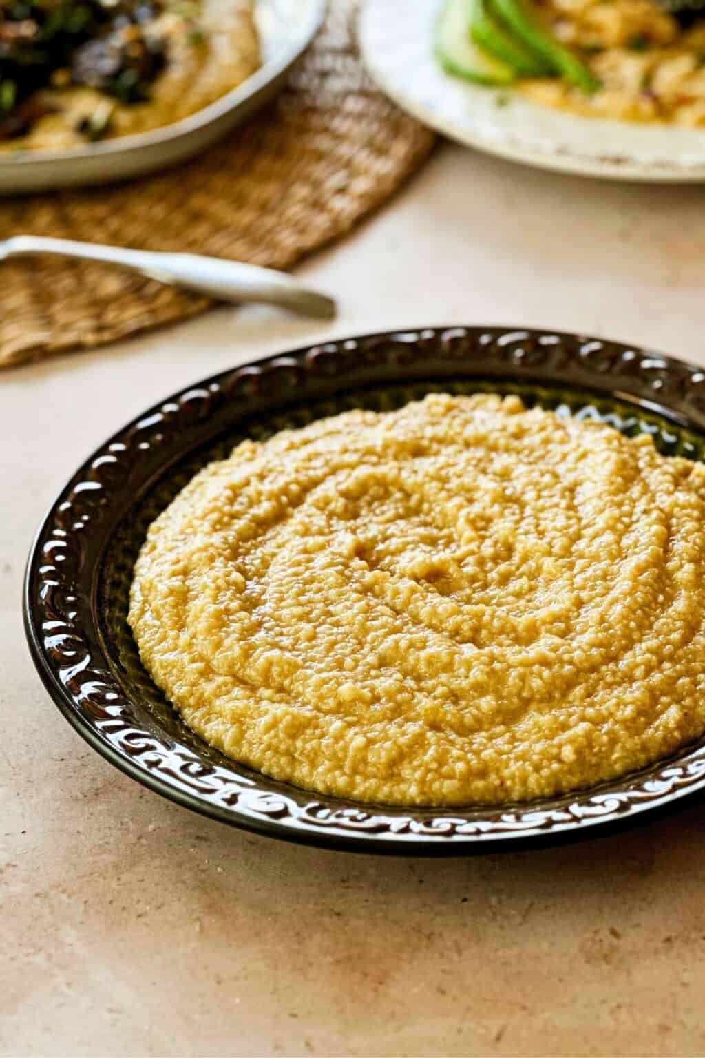 Vegan Grits Recipe with Savory Mushrooms and Greens