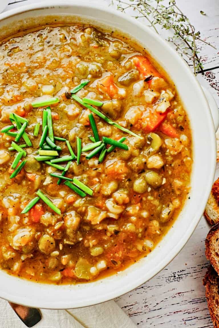 Vegan Split Pea and Barley Soup
