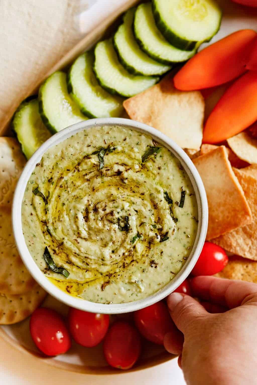 White Bean Basil Dip