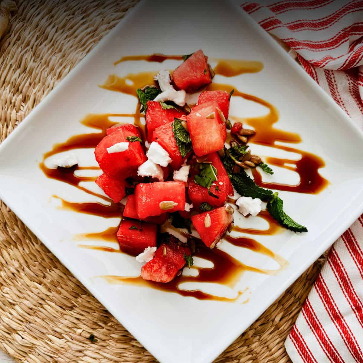 Watermelon Basil Salad | Ready in 5 Minutes